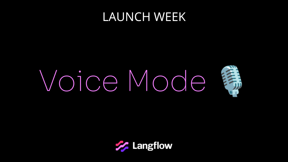 Launch Week Day 3 - Voice Mode 🎙️ | Langflow | Low-code AI builder for ...